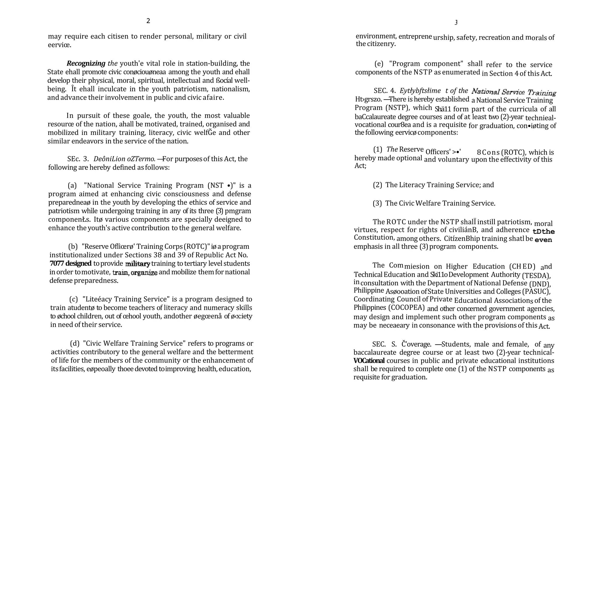 National Service Training Program RA 9163 | PPTX