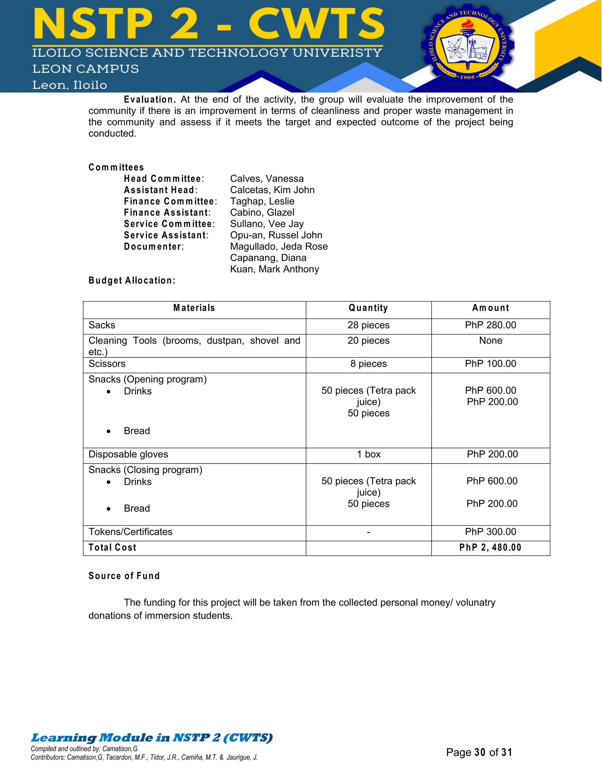 NSTP 2 CIVIC WELFARE TRAINING SERVICE MODULE | PDF