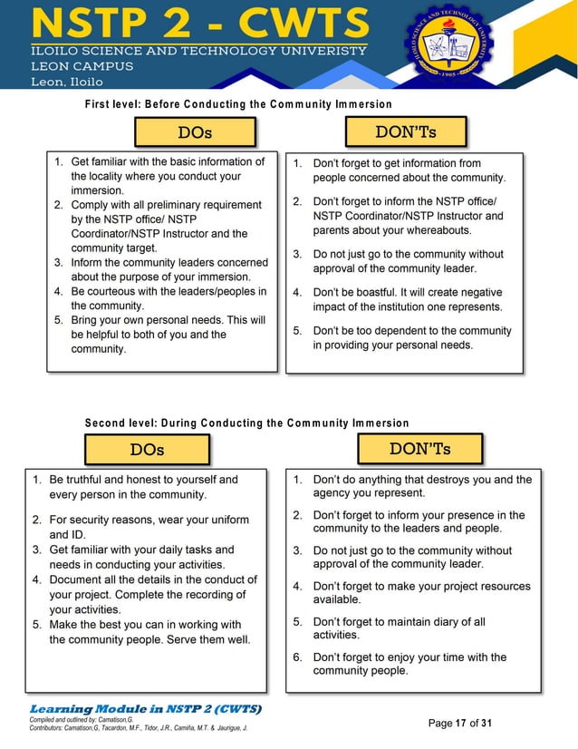 NSTP 2 CIVIC WELFARE TRAINING SERVICE MODULE | PDF