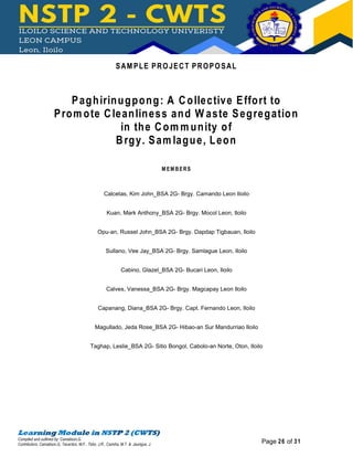 NSTP 2 CIVIC WELFARE TRAINING SERVICE MODULE | PDF