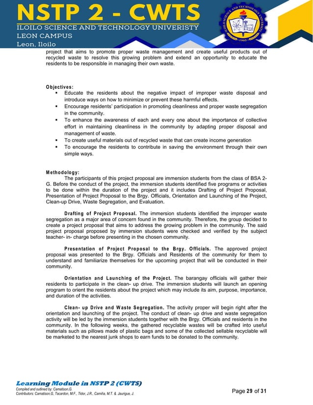 NSTP 2 CIVIC WELFARE TRAINING SERVICE MODULE | PDF