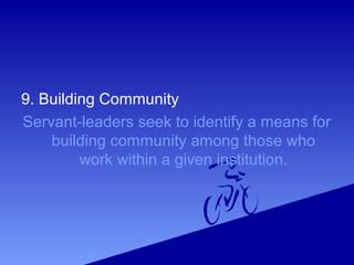 Servant Leadership Community Building