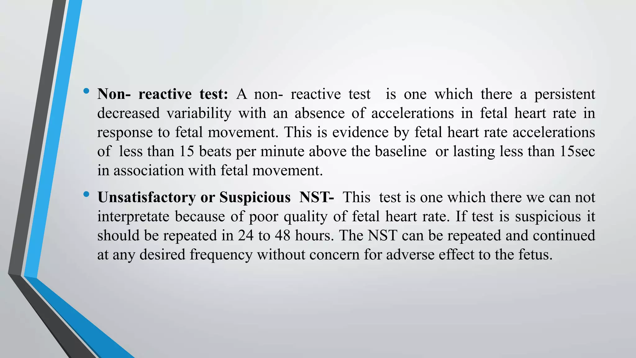 Non-stress test, and contraction stress test, presentation | PPTX