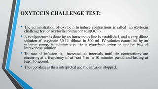 Non-stress test, and contraction stress test, presentation | PPTX