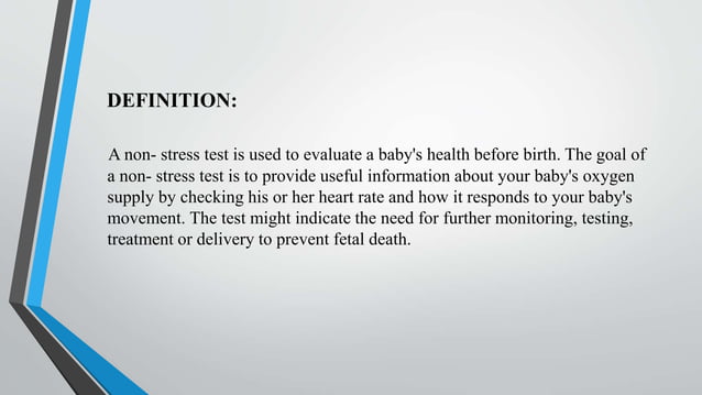 Non-stress test, and contraction stress test, presentation | PPTX ...