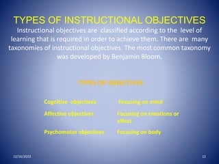 A BRIEF NOTE ON ÏNSTRUCTIONAL OBJECTIVES.pptx | Free Download
