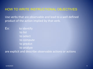 A BRIEF NOTE ON ÏNSTRUCTIONAL OBJECTIVES.pptx | Free Download