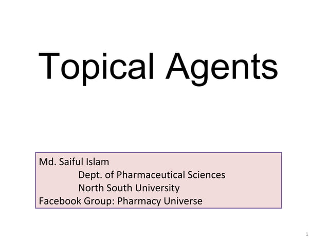 Topical Agents/Topical Medication | PPT | Skin and Dermatology ...