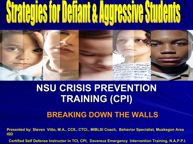 STEVE VITTO NSU DIFFUSION, DE-ESCALATION AND APPROVE RESTRAINT | PPT