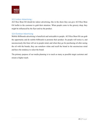 NSU MKT 337 final report, aci nutrilife rice bran oil | PDF