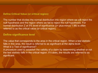 Critical Value and The P Value | PPT