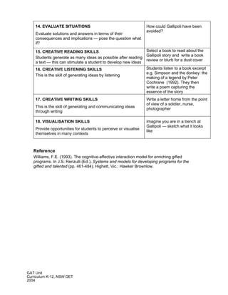 NSW DET Williams Model | PDF