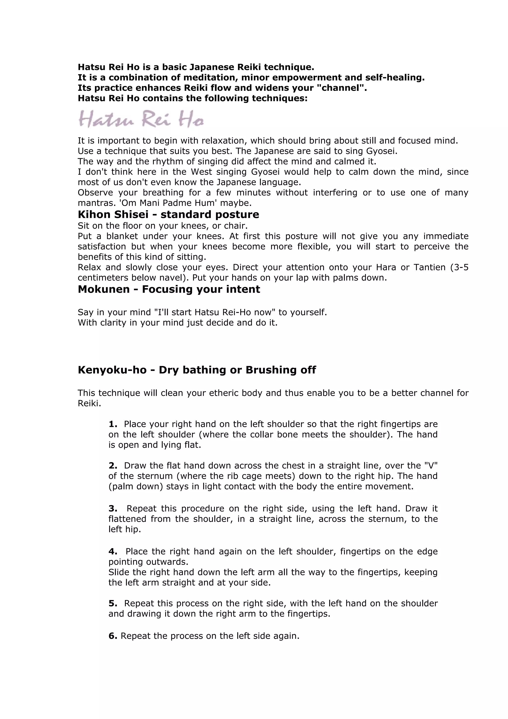 Hatsu rei-ho-a-basic-japanese-reiki-technique | PDF