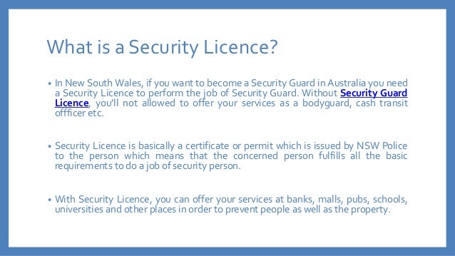 Get a security licence - manualpole