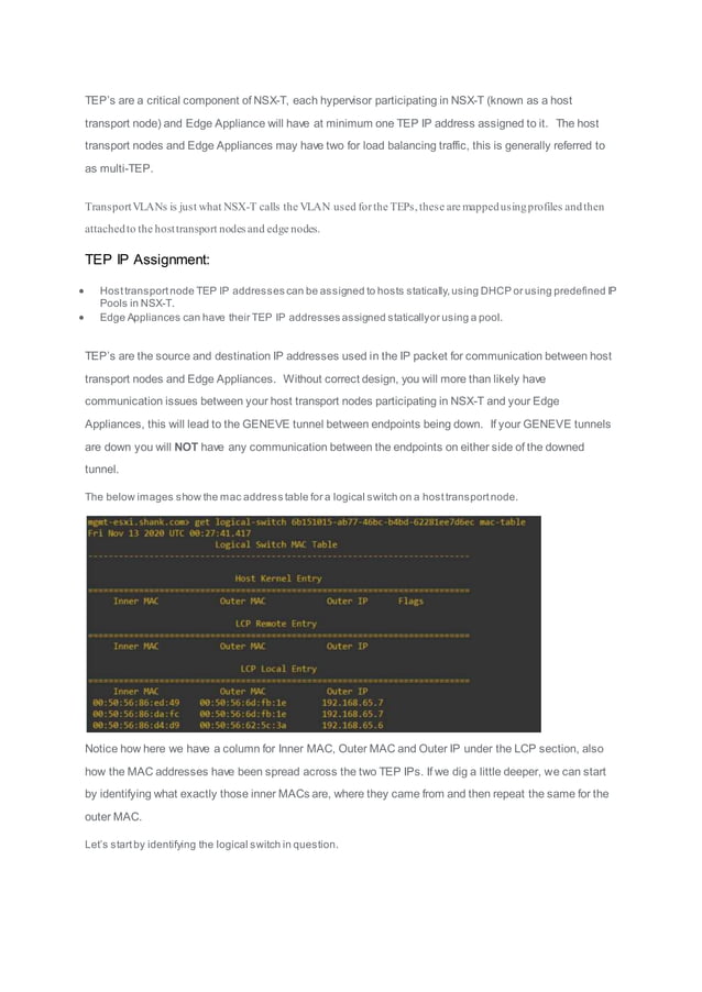 NSX-T Inter TEP | DOCX | Computer Networking | Computing
