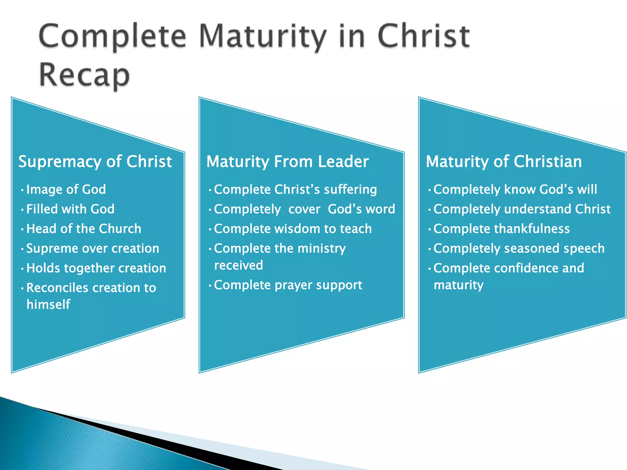 Colossians - Complete Maturity in Christ v. 2 | PPTX