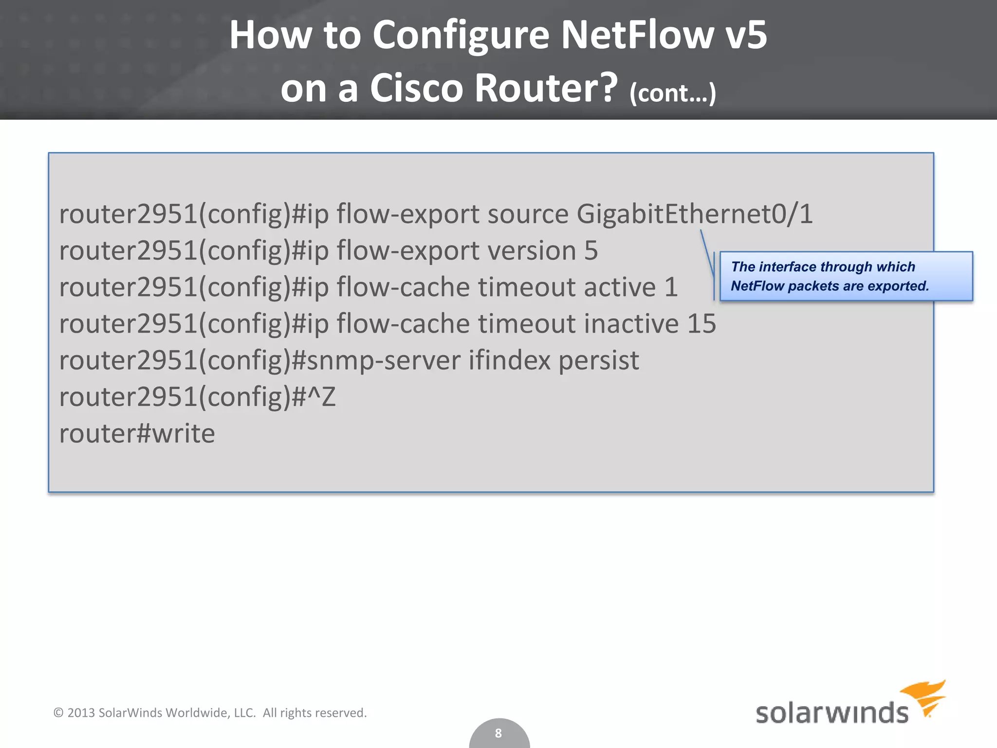 How To Configure Netflow V5 And V9 On Cisco Routers Pptx Computer Networking Computing