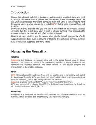 Creating a firewall in UBUNTU | DOCX | Operating Systems | Computer Software and Applications