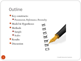 Presenteeism and performance: Is personality important? | PPT