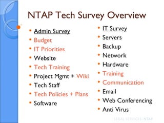 NTAP & LSC Tech Survey Highlights | PPT