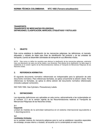 Ntc 1692 peligrosos | PDF