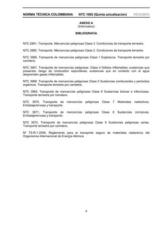 Norma tecnica colombiana NTC1692.pdf transporte | PDF