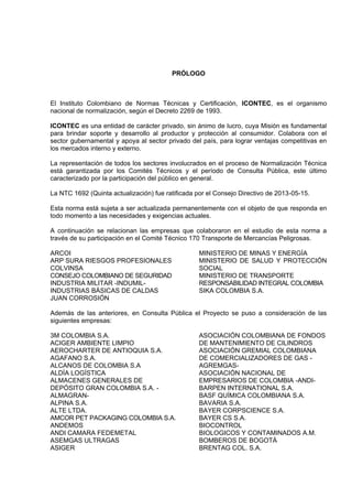 Norma tecnica colombiana NTC1692.pdf transporte | PDF