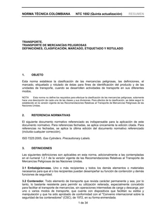 Norma tecnica colombiana NTC1692.pdf transporte | PDF