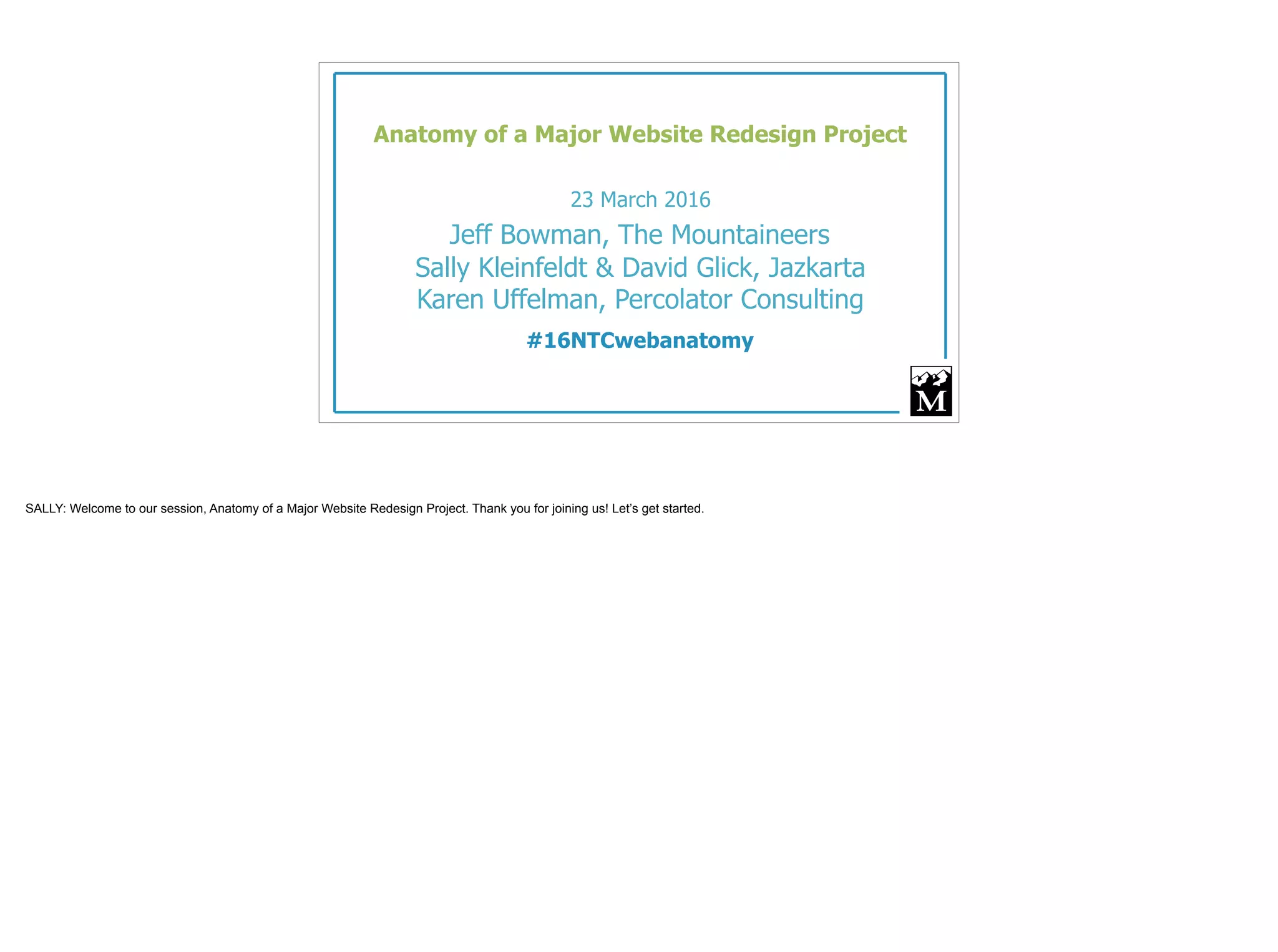 Anatomy of a Large Website Project - With Presenter Notes | PDF