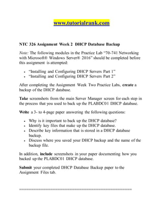 NTC 326 Effective Communication/tutorialrank.com | Operating Systems ...