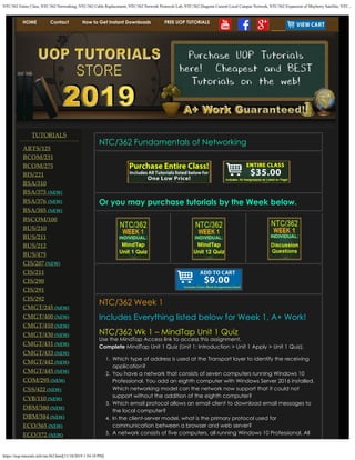 NTC/362 ENTIRE CLASS UOP TUTORIALS | PDF