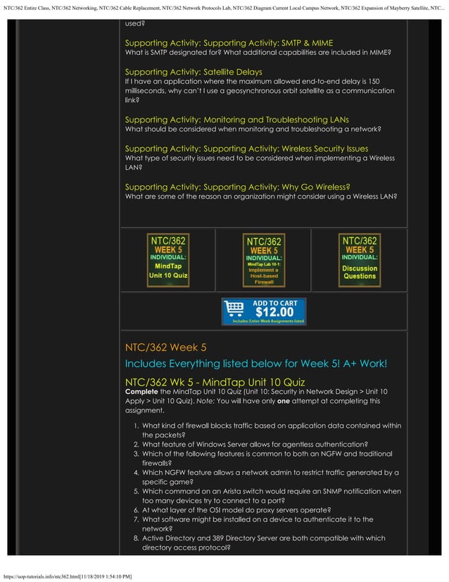 NTC/362 ENTIRE CLASS UOP TUTORIALS | PDF