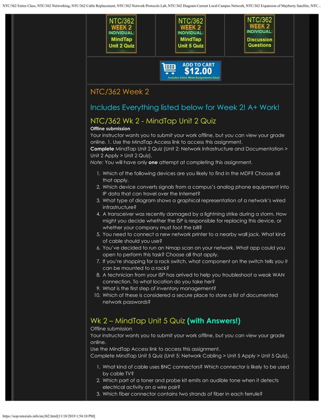 NTC/362 ENTIRE CLASS UOP TUTORIALS | PDF