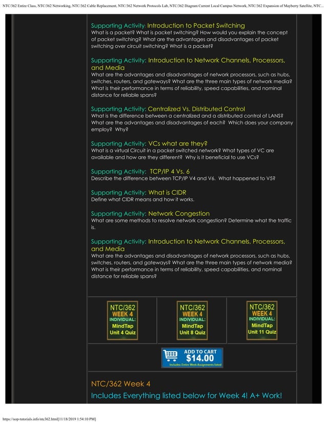 NTC/362 ENTIRE CLASS UOP TUTORIALS | PDF