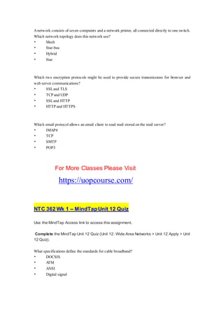 Ntc 362 effective communication uopstudy.com | Internet | Computing