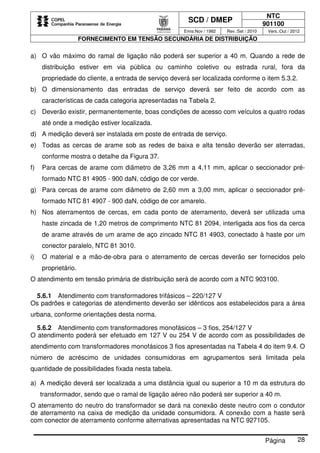 Ntc 901100 2013 - fornecimento em tensão secundária de distribuição | PDF