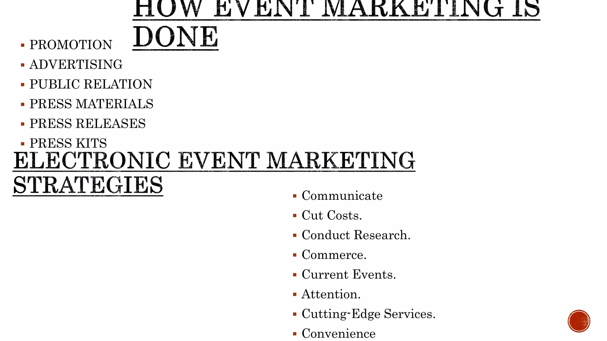 Ntcc project on event management marketing | PPTX