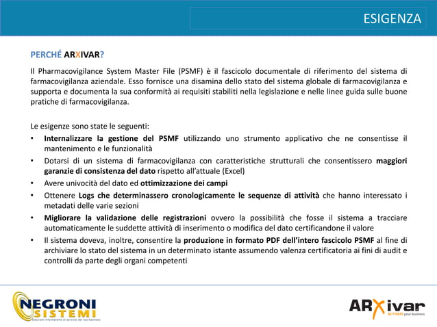 Gestione digitale con workflow Pharmacovigilance System Master File | PPT