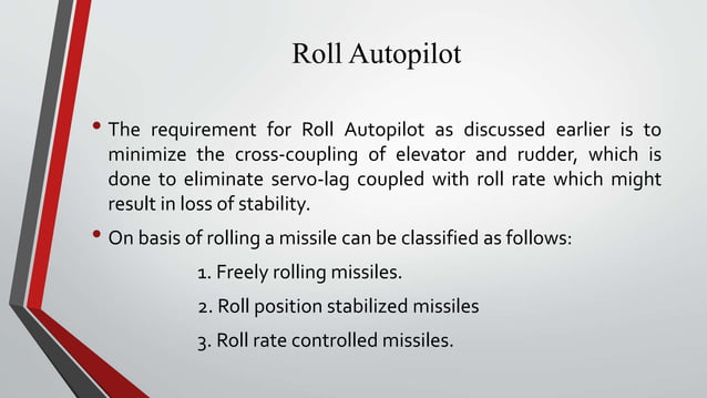 missile autopilot | PPTX | Radio Control | Hobbies & Interests