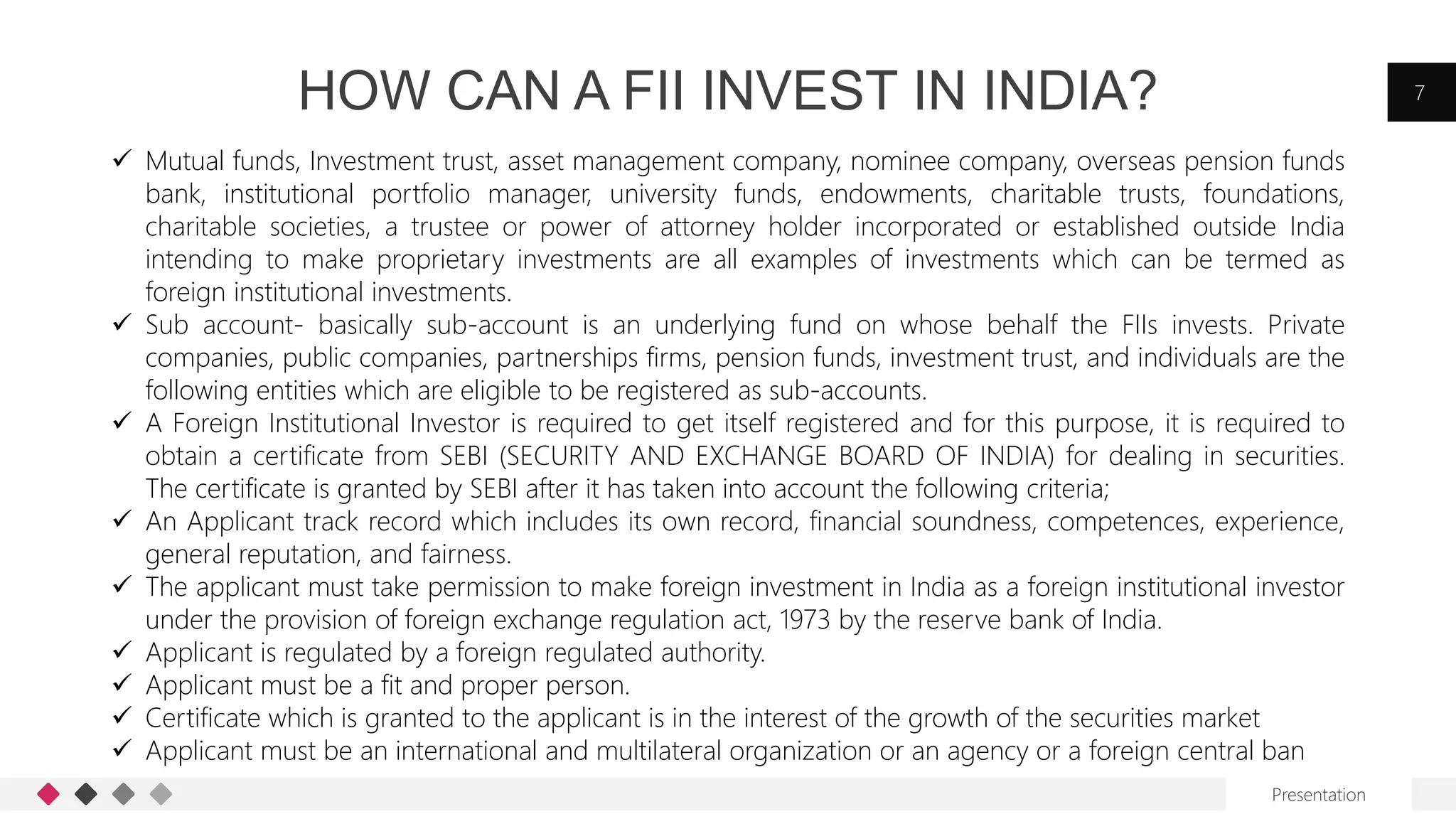 Foreign Institutional Investors | PPTX