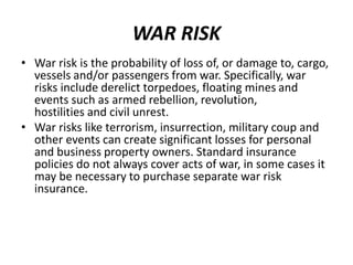 war risk insurance presentation education | PPTX
