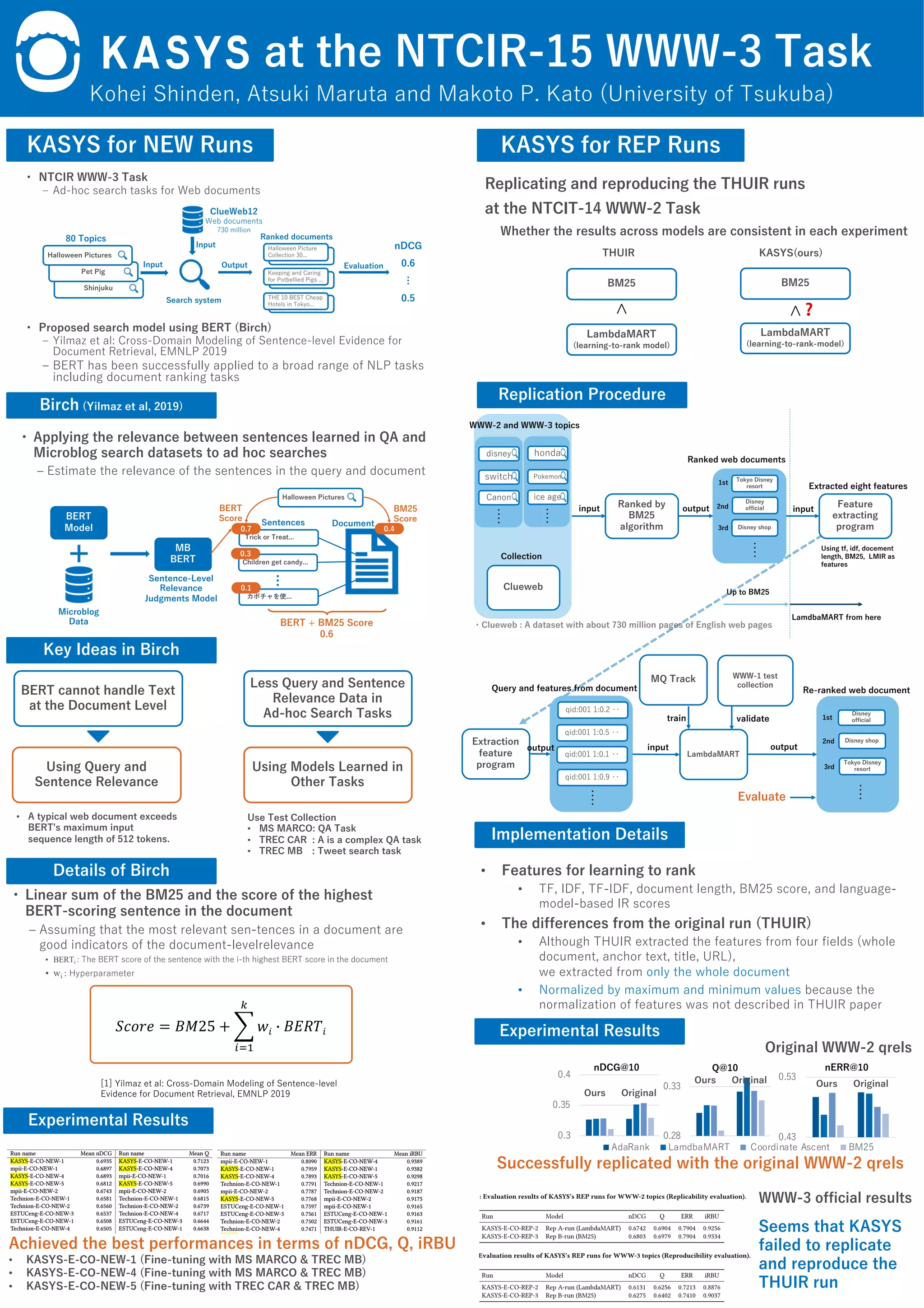 NTCIR-15 www-3 kasys poster | PDF | Search | Internet