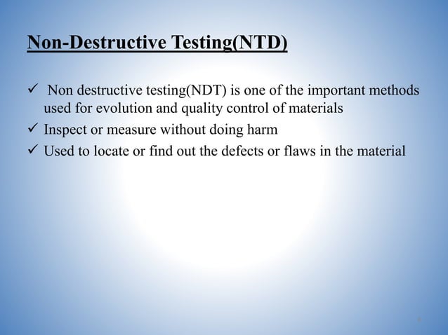 Non-Destructive Testing | PPT