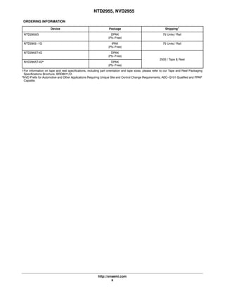 Original P-Channel Mosfet NTD2955T4G 2955G 2955 60V 12A TO-252 New On Semiconductor | PDF