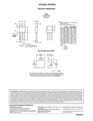 Original P-Channel Mosfet NTD2955T4G 2955G 2955 60V 12A TO-252 New On Semiconductor | PDF