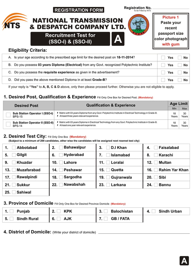 Ntdcl nov2014 form_a_sub_station_operator_i | PDF