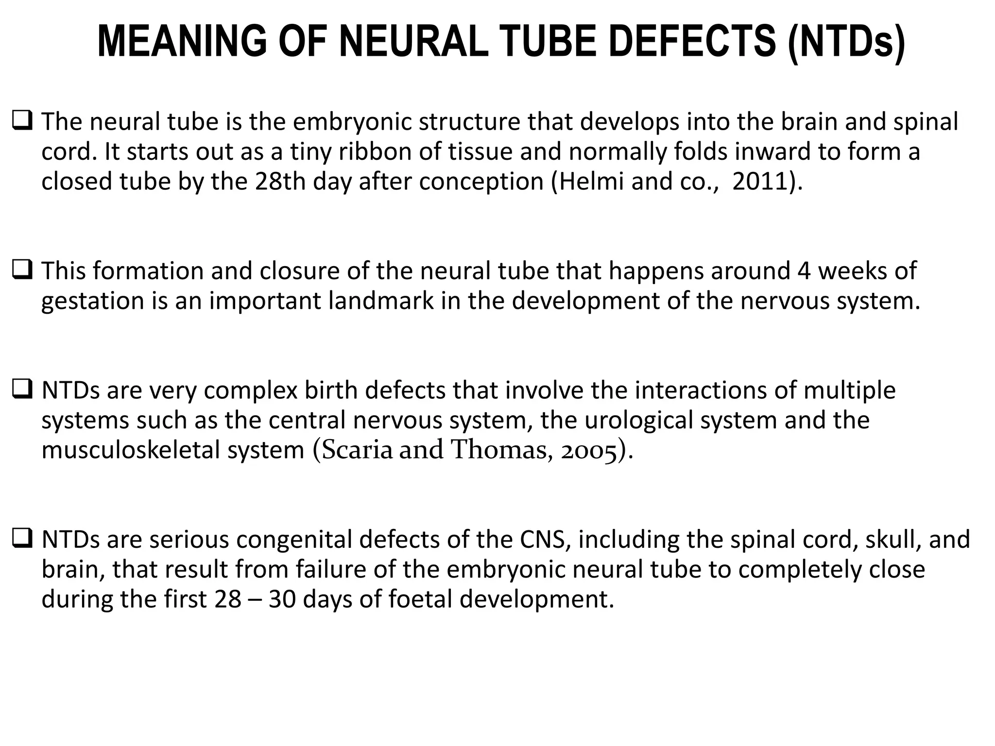 NEURAL TUBE DEFECTS (NTDs) IN INFANTS | PPTX