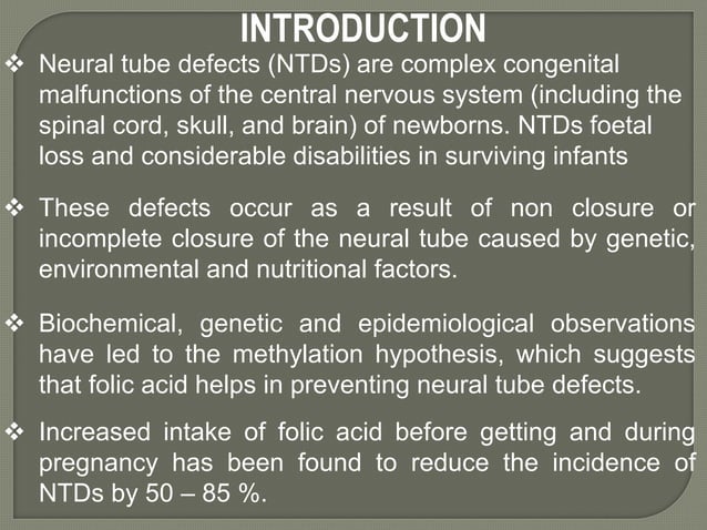 NEURAL TUBE DEFECTS (NTDs) IN INFANTS | PPT