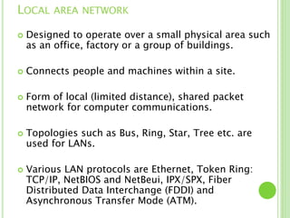 Network types & its topology | PPTX