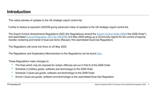 Notice to exporters 2025/13: the export control (amendment) regulations ...